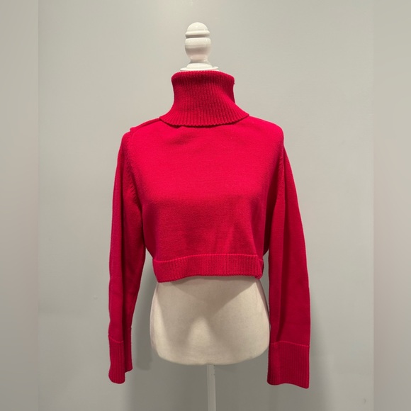 Zara | Sweaters | Zara Red Cowl Turtleneck Sweater | Poshmark